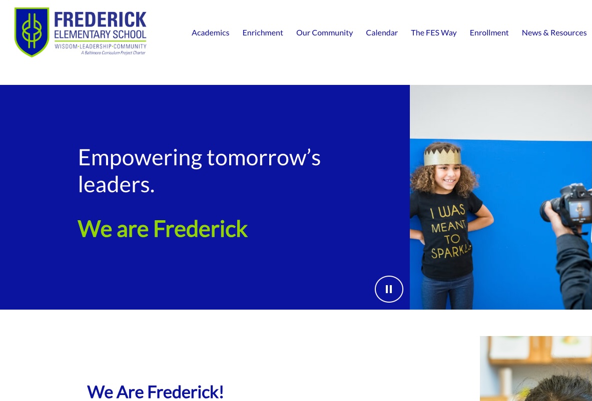 Frederick Elementary School Launches New Website